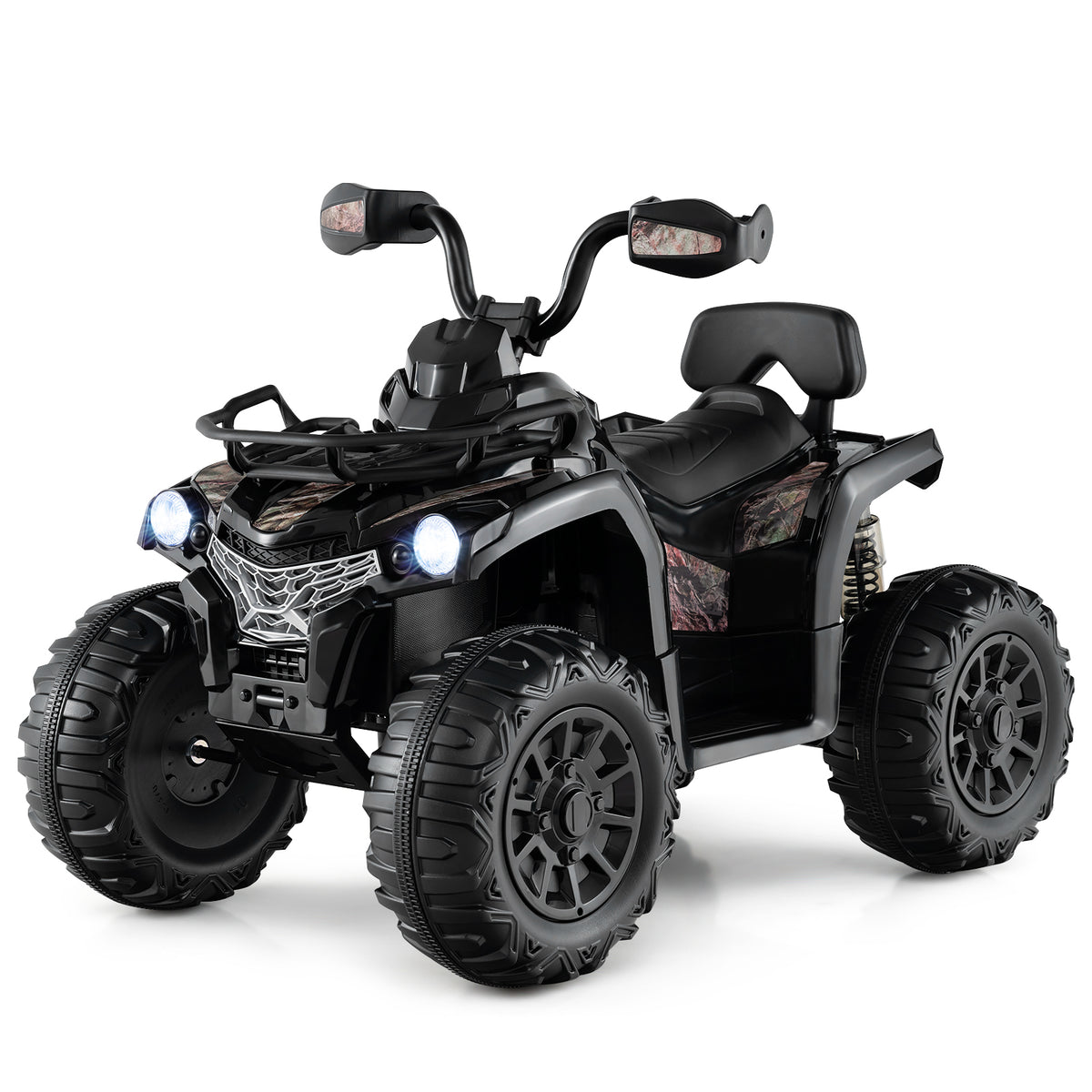 12V Electric Powered Quad Vehicle with Spring Suspension Oversized Whe ...