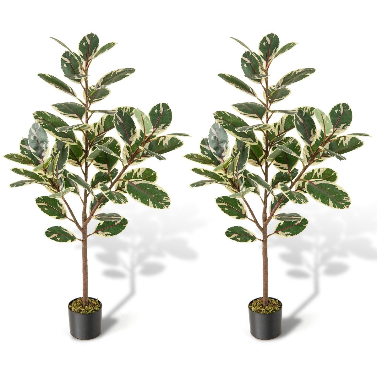 2 Pack 130cm Tall Artificial Bird of Paradise Plant with 46 Multi-colo ...