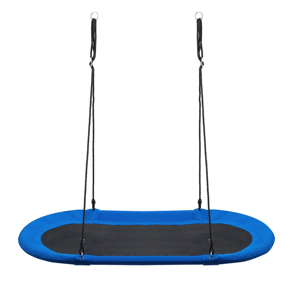 150 cm Oval Swing with Height-Adjustable Rope for Outdoor Indoor ...