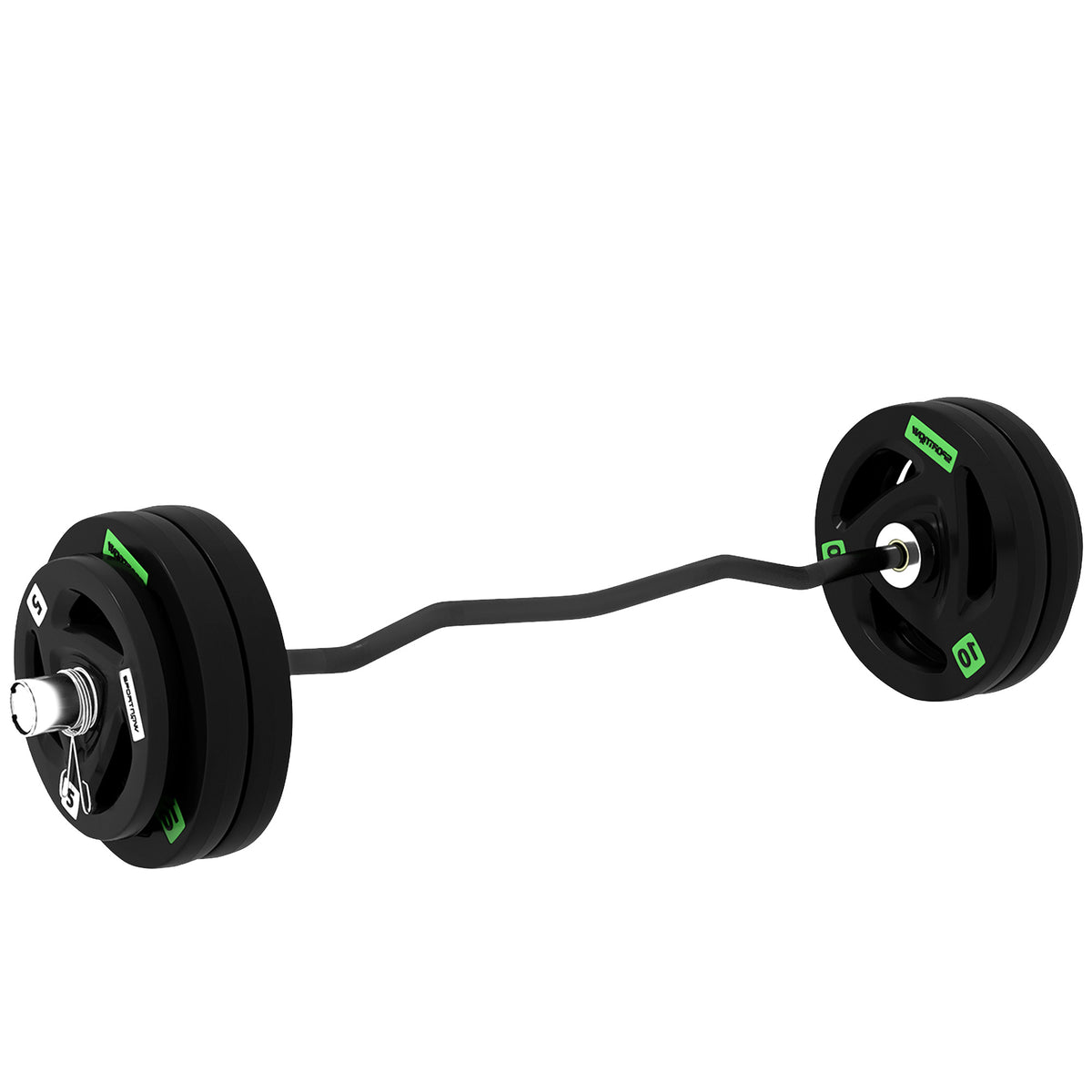 SPORTNOW Olympic EZ Curl Bar with 50kg Weight Plates, Barbell Bar for ...