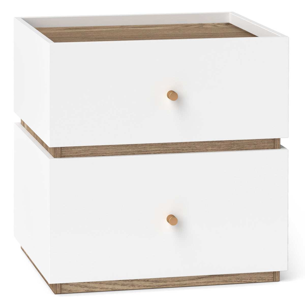 2-Drawer Modern Bedside Table with Storage Compact Floor Night Table ...