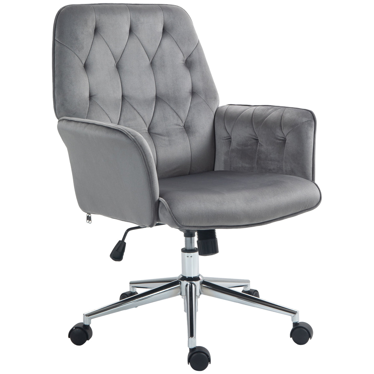 Vinsetto Linen Computer Chair with Armrest, Modern Swivel Chair with A ...