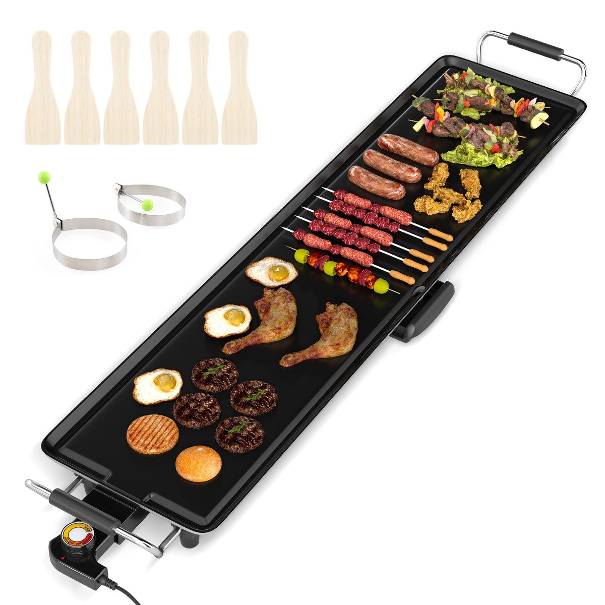 89 × 22cm Electric Extra Large Teppanyaki Grill with Adjustable Temper ...
