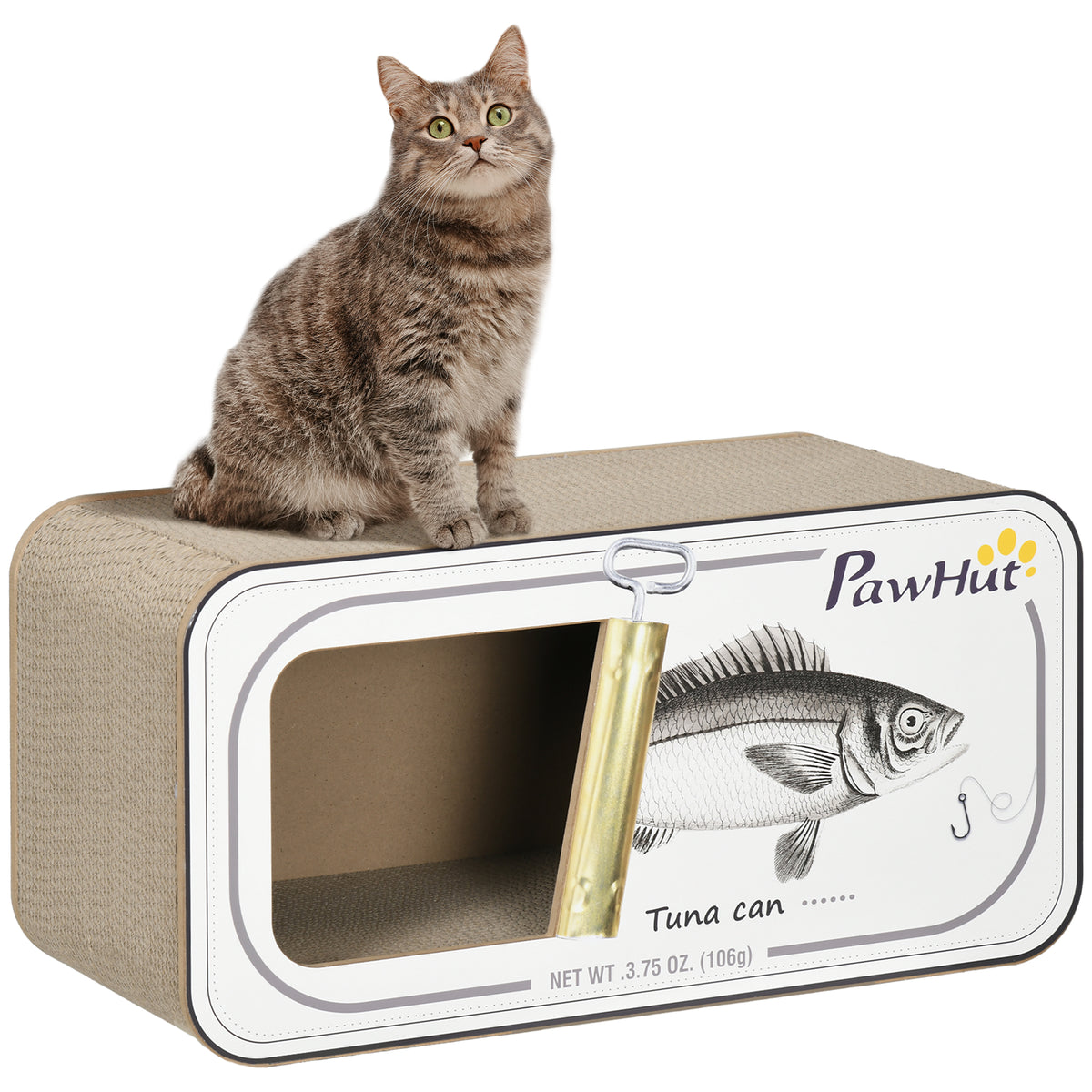 Cardboard Cat Scratcher Playhouse - Tuna Can Design with Catnip ...