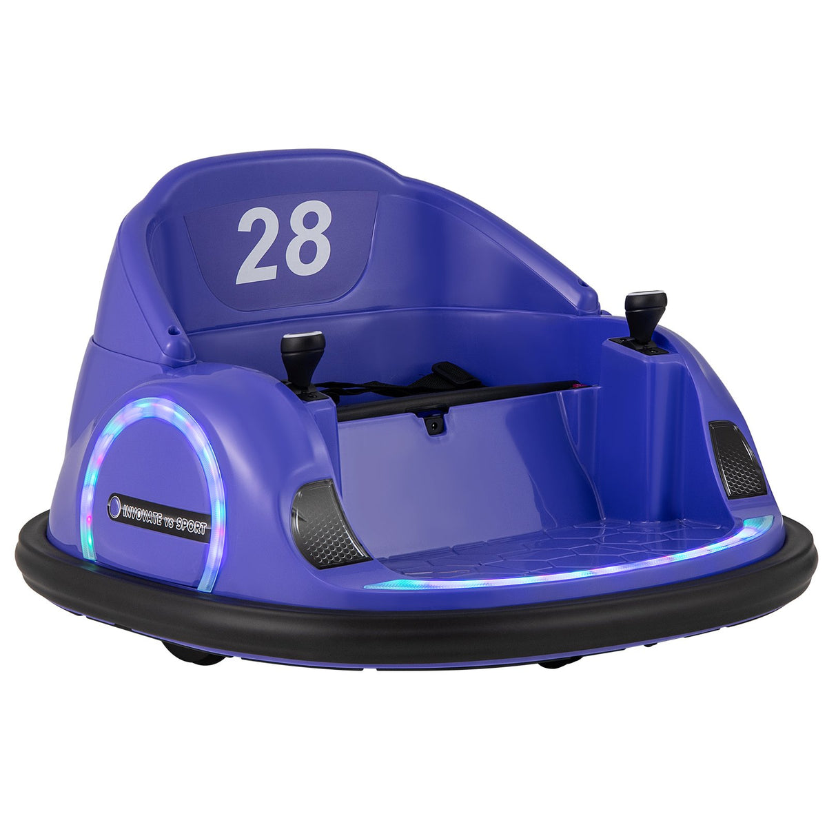 Kids Ride on Battery Powered Bumping Car with Flashing LED Lights-Purp ...