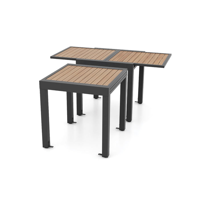 Extendable Wood-like Patio Dining Table with Stable Legs- — Shopsta UK