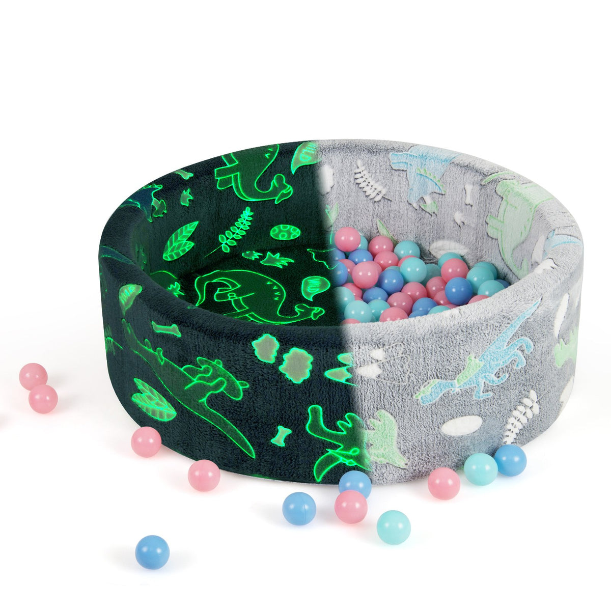 Glow in the Dark Round Ball Pool with 200 Colorful Ocean Balls ...