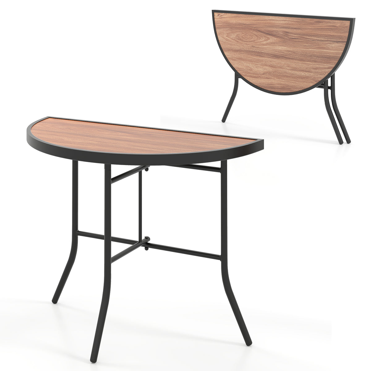 Half-Round Folding Event Table with Metal Frame — Shopsta UK