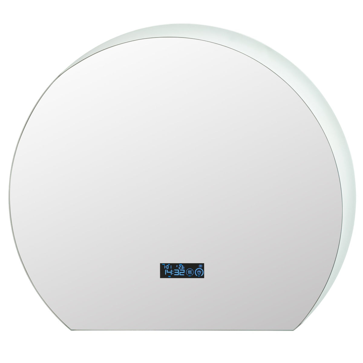 Half Circle LED Bathroom Mirror with Touch Switch and 3-Color Lights ...