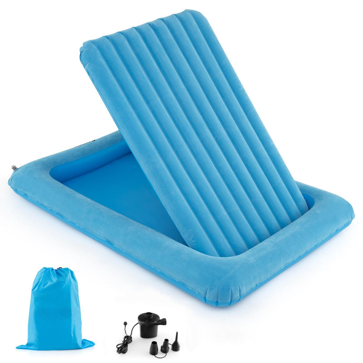 Inflatable Toddler Travel Bed with Electric Pump and Raised Bed Rails ...