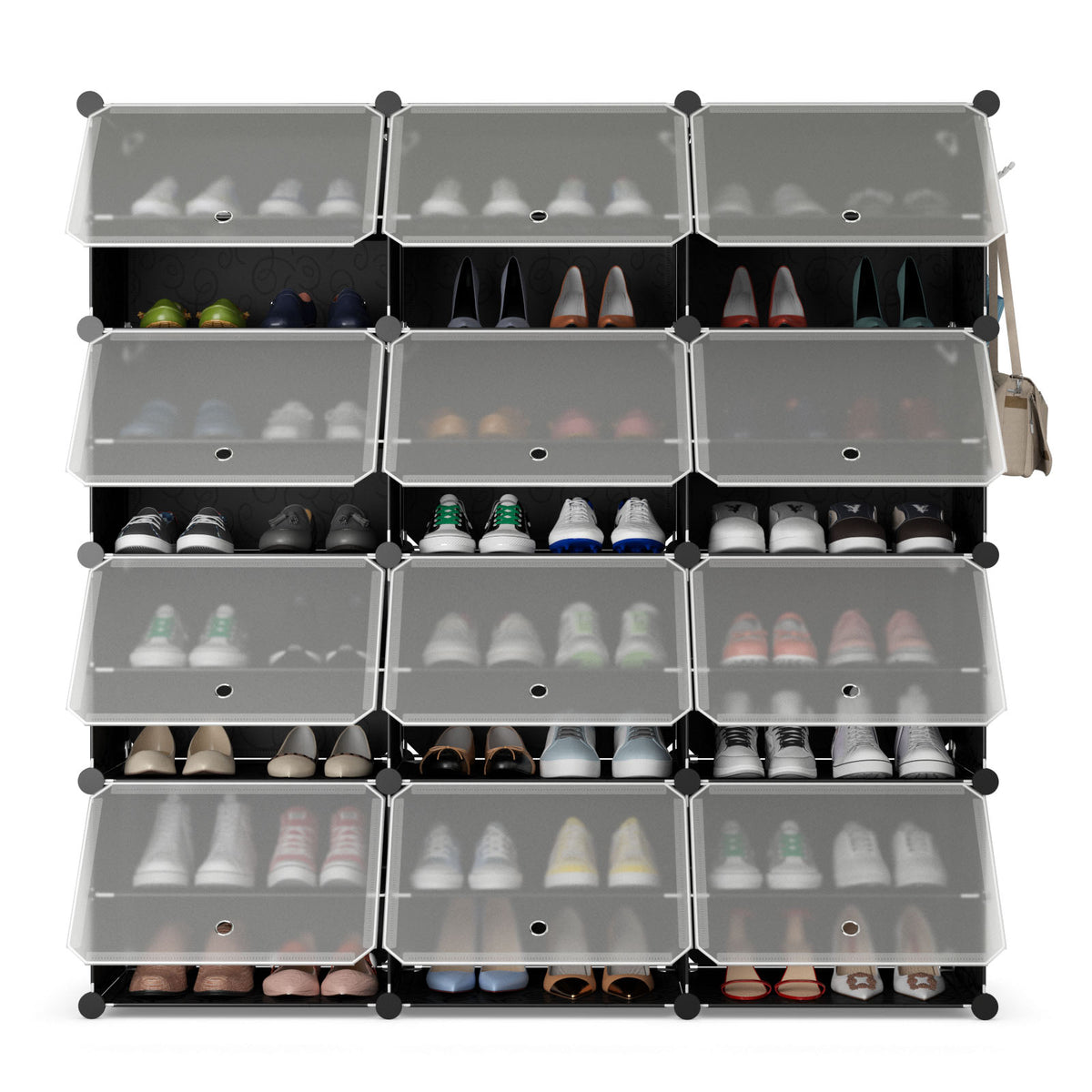 48 Pairs Expandable Modular Shoe Storage Cabinet with Door- — Shopsta UK