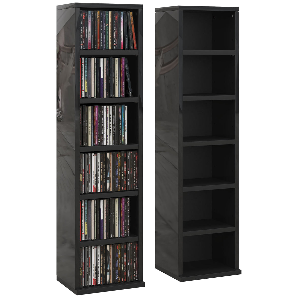 Black CD Storage Towers 102 Capacity - Media Organizer Double Pack ...