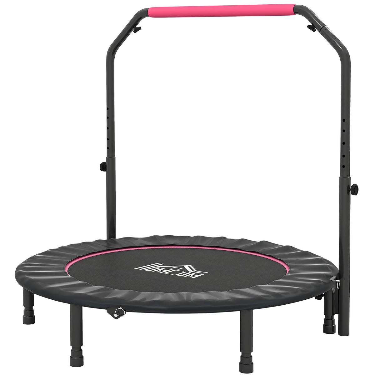 HOMCOM 48" Foldable Mini Fitness Trampoline, with Adjustable Foam Hand ...