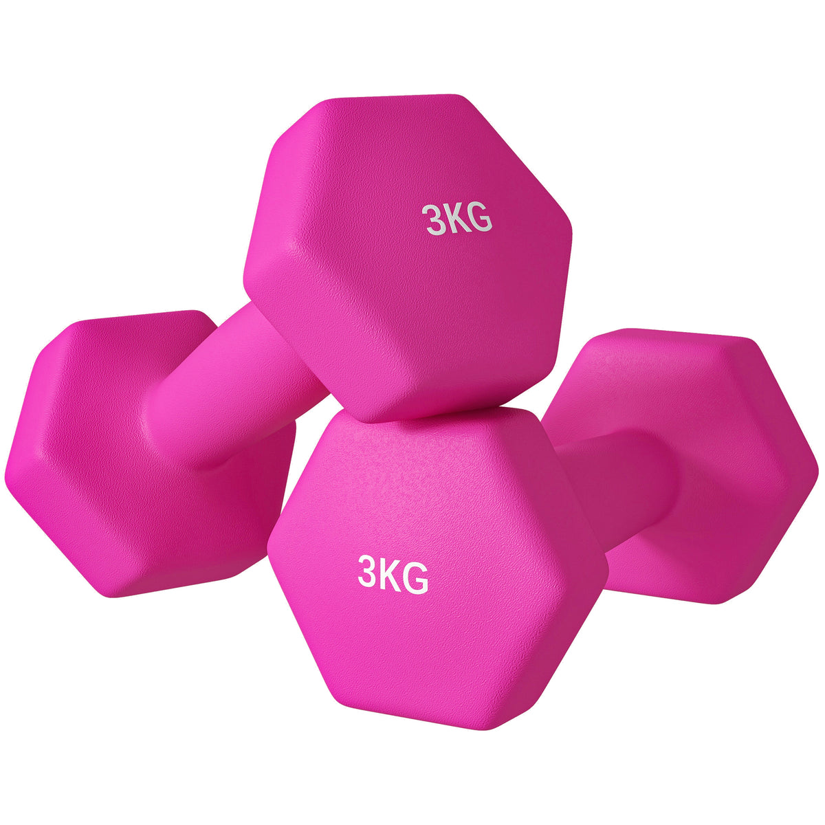 Pink 3kg Hexagonal Dumbbell Set for Home Gym Strength Training — Shopsta UK