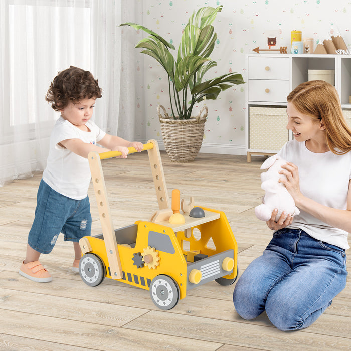 Toddler Push Walker with Adjustable Speed and Bottom Storage- — Shopsta UK