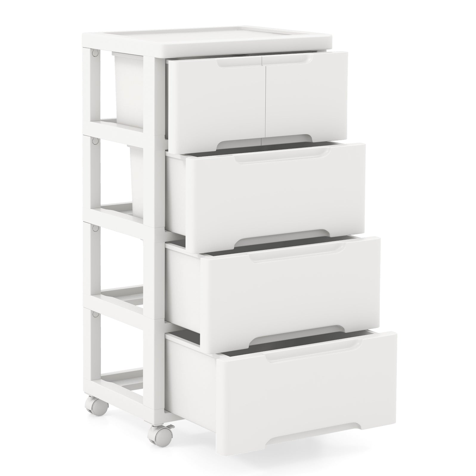 Vertical Rolling Storage Cabinet with Universal Wheels and Lockable Wh ...