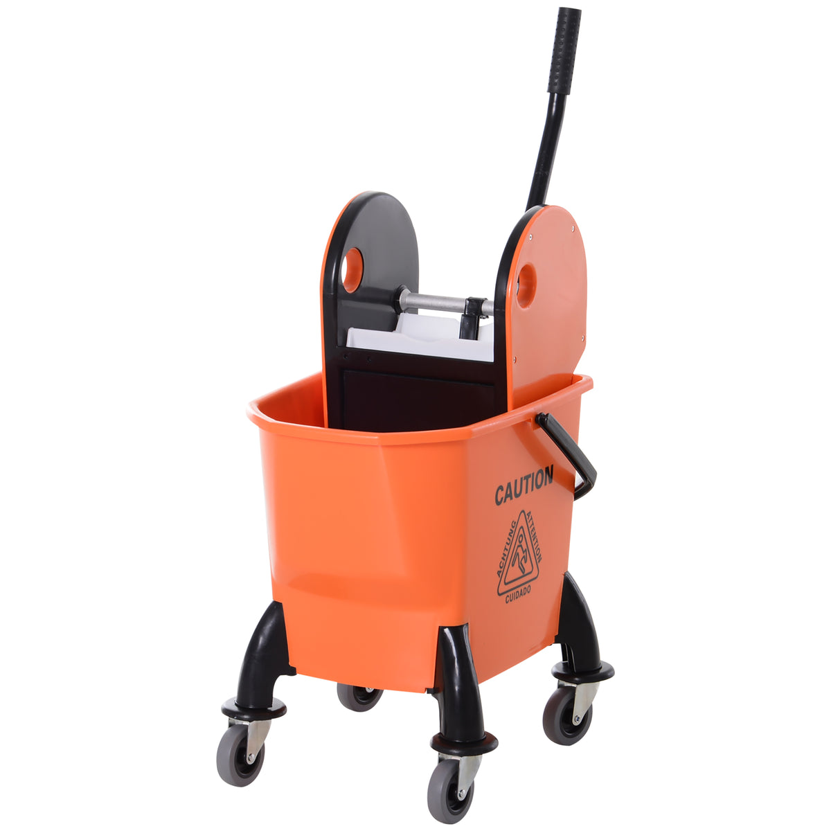 26L Rolling Mop Bucket Cart with Wringer - Commercial & Home Use ...