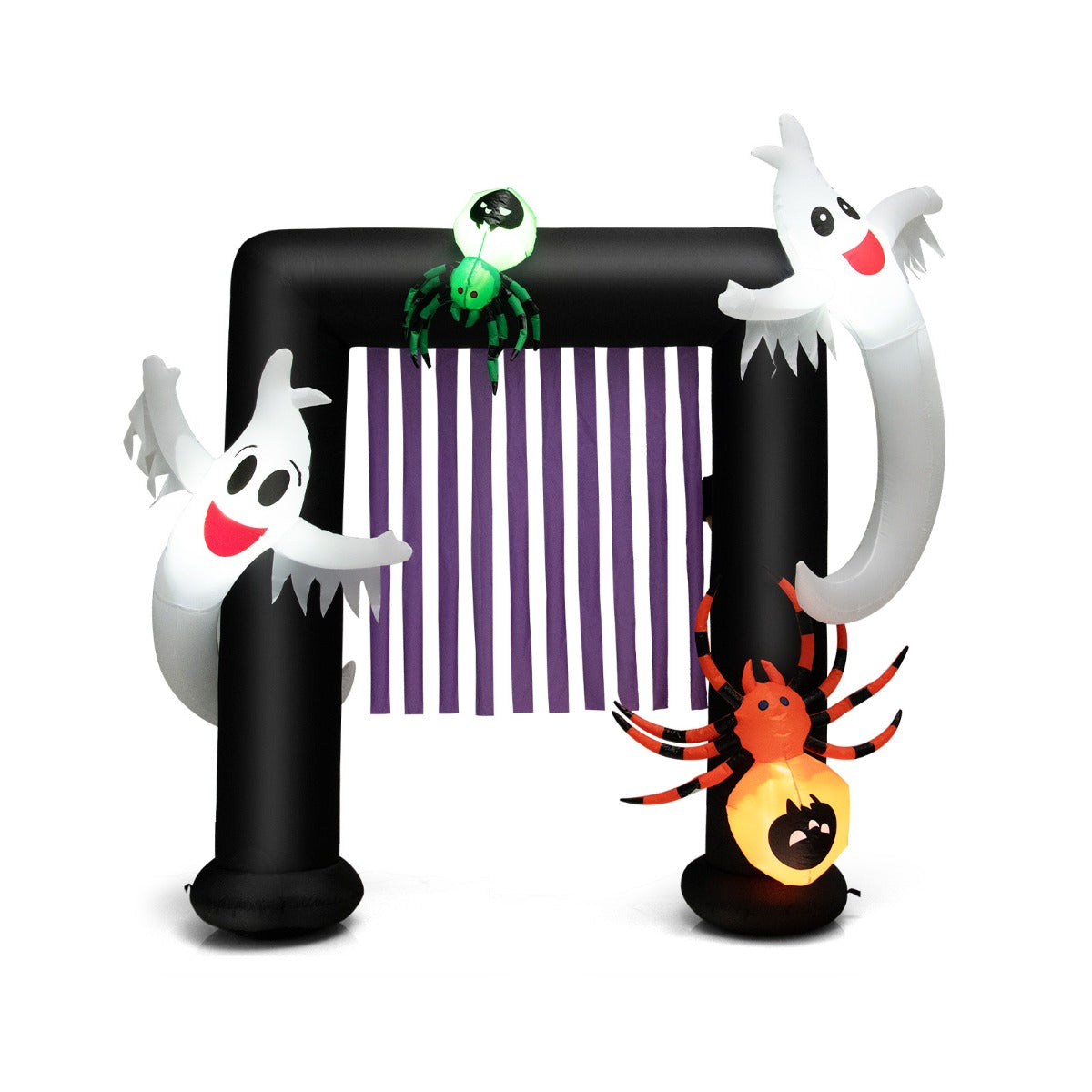 8 Feet Halloween Inflatable Archway with 2 Haunted Ghosts and Spiders ...