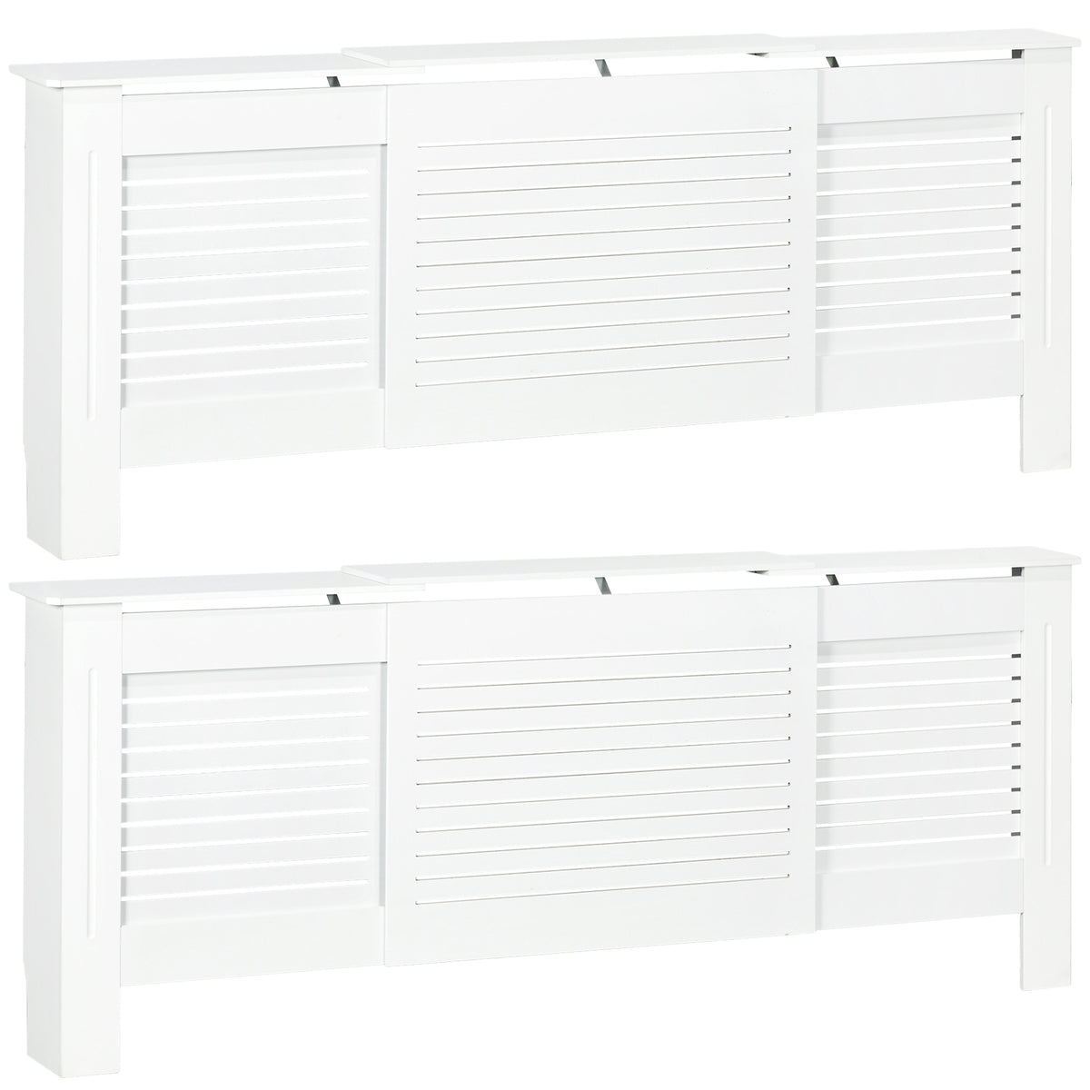 HOMCOM Set of 2 MDF Extendable Radiator Cover with Cabinet Shelving, H ...