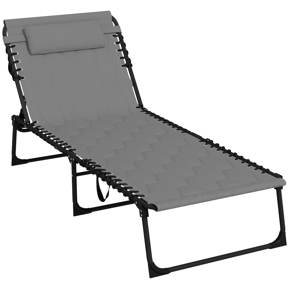 Adjustable Sun Lounger with Side Pocket - Patio Tanning Chair — Shopsta UK