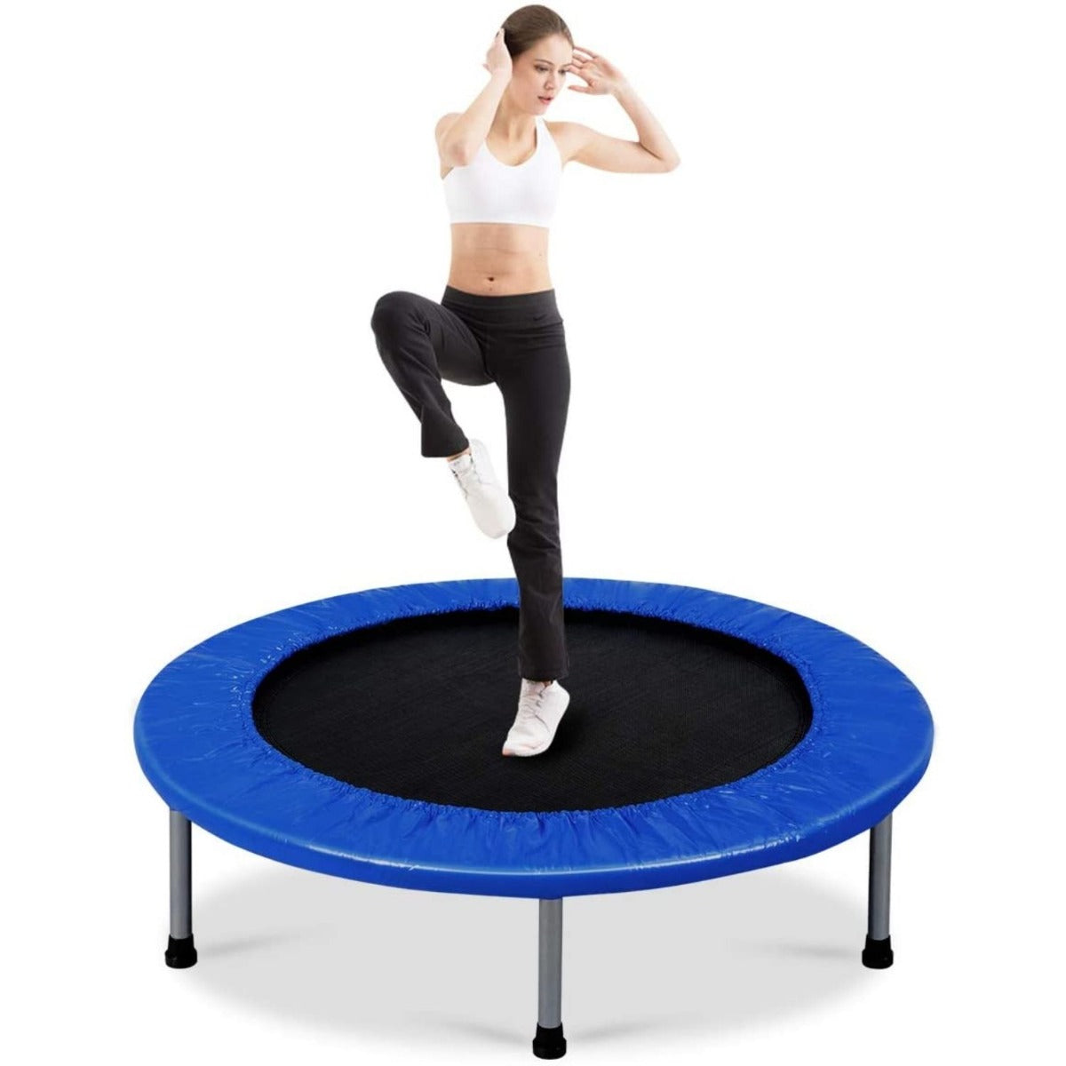 Blue Mini Trampoline: Compact, Foldable Design for Fitness — Shopsta UK