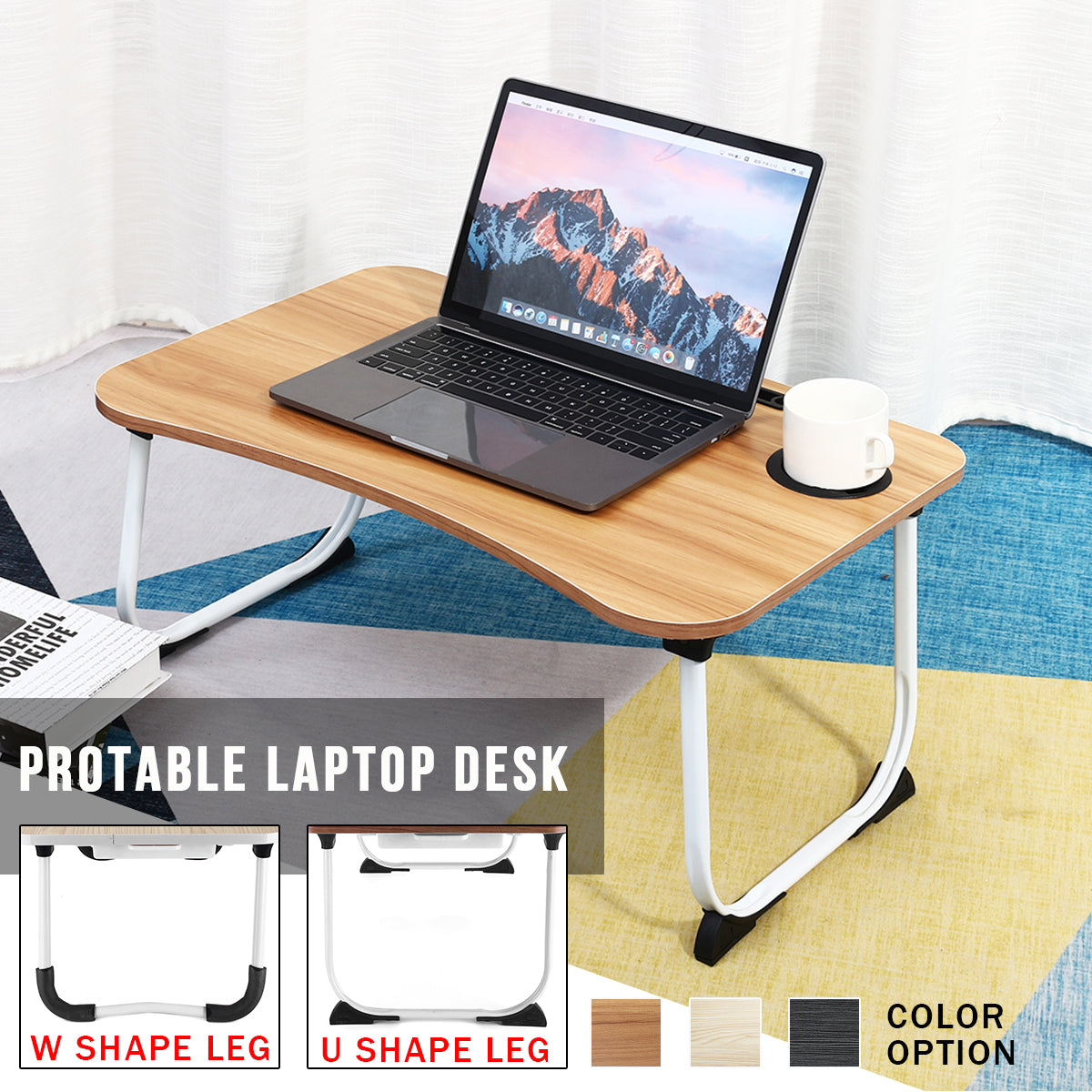 Multifunctional Folding Wooden MacBook Bed Desk - Ideal Lazy Leisure ...
