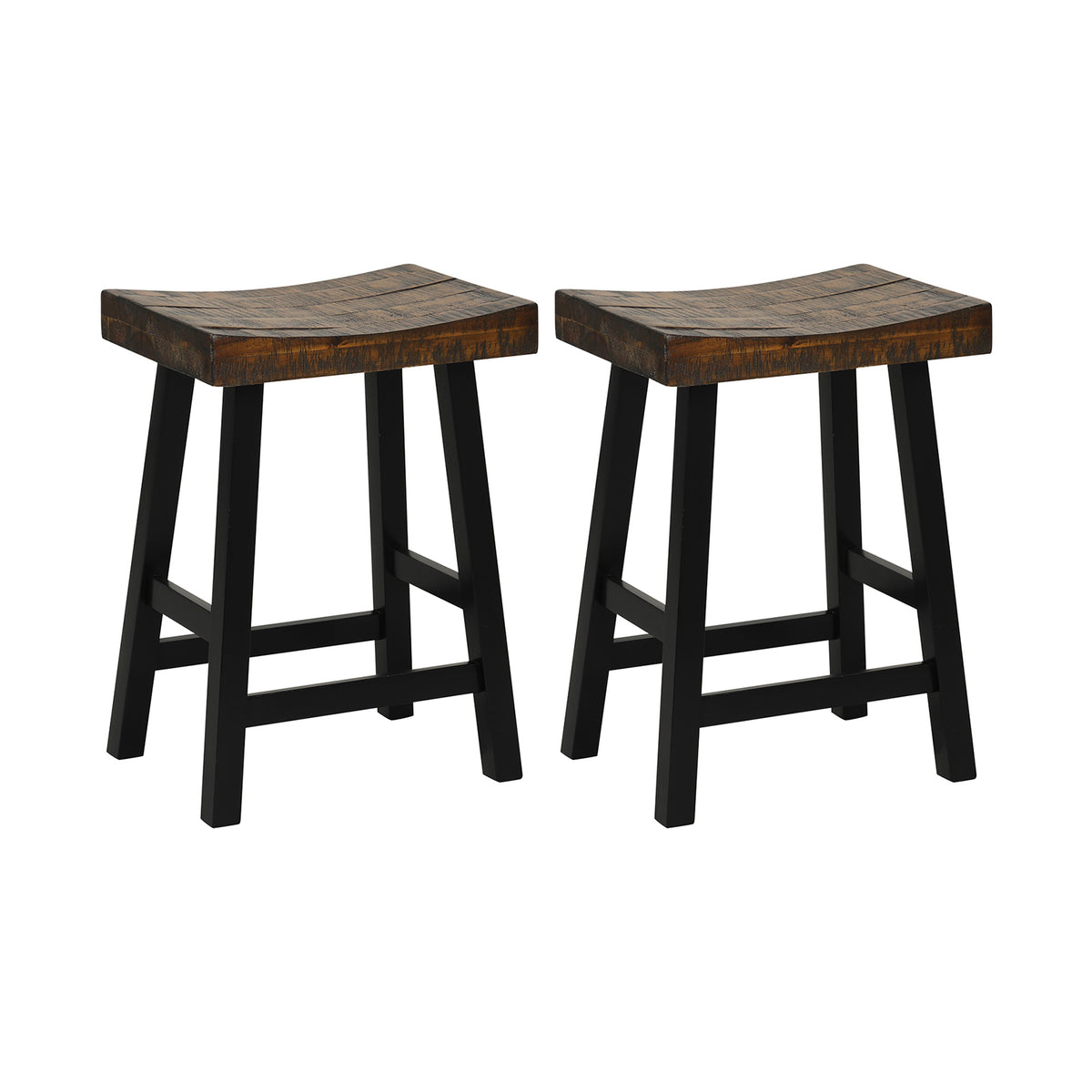 Pair of Saddle-Style Bar Stools, 62/74cm - Perfect Counter Seating ...