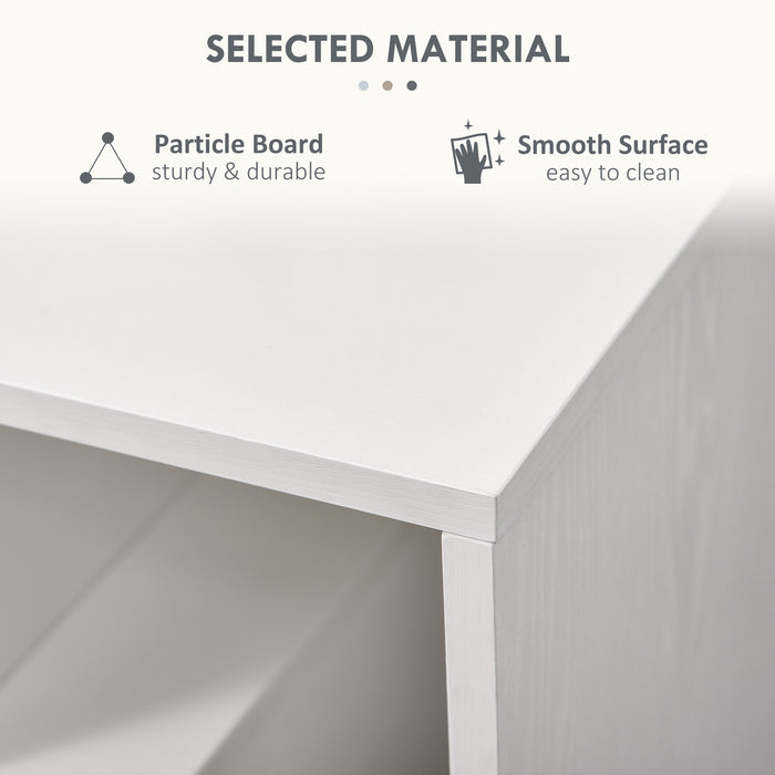 White 3-Tier Side Tables Set of 2 - Living Room End Table Storage ...