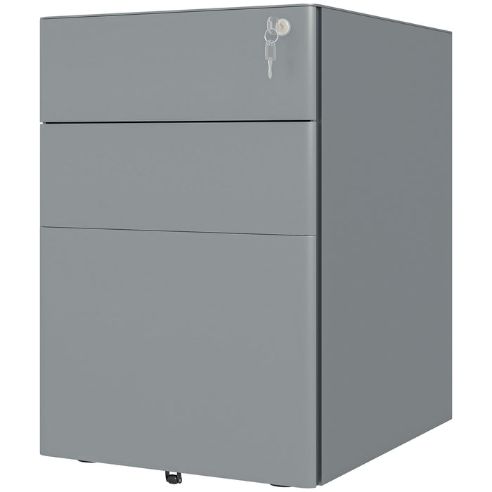 Lockable Steel Filing Cabinet - 3 Drawers for Office Document Storage ...