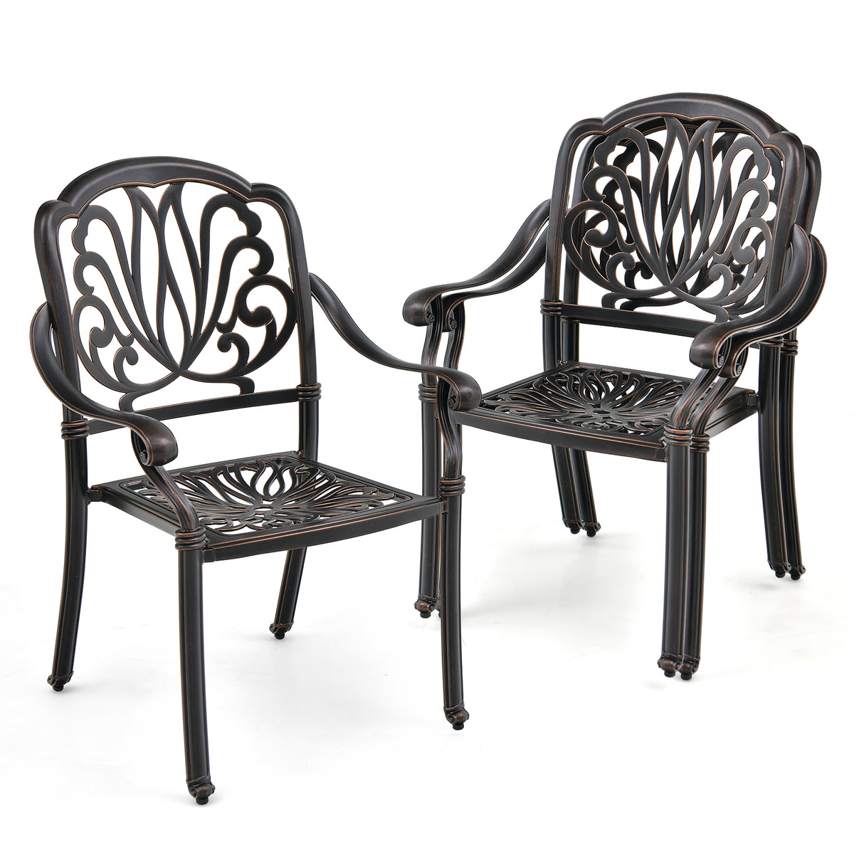 Outdoor Patio Chairs Set of 2 - Durable Cast Aluminum Design — Shopsta UK