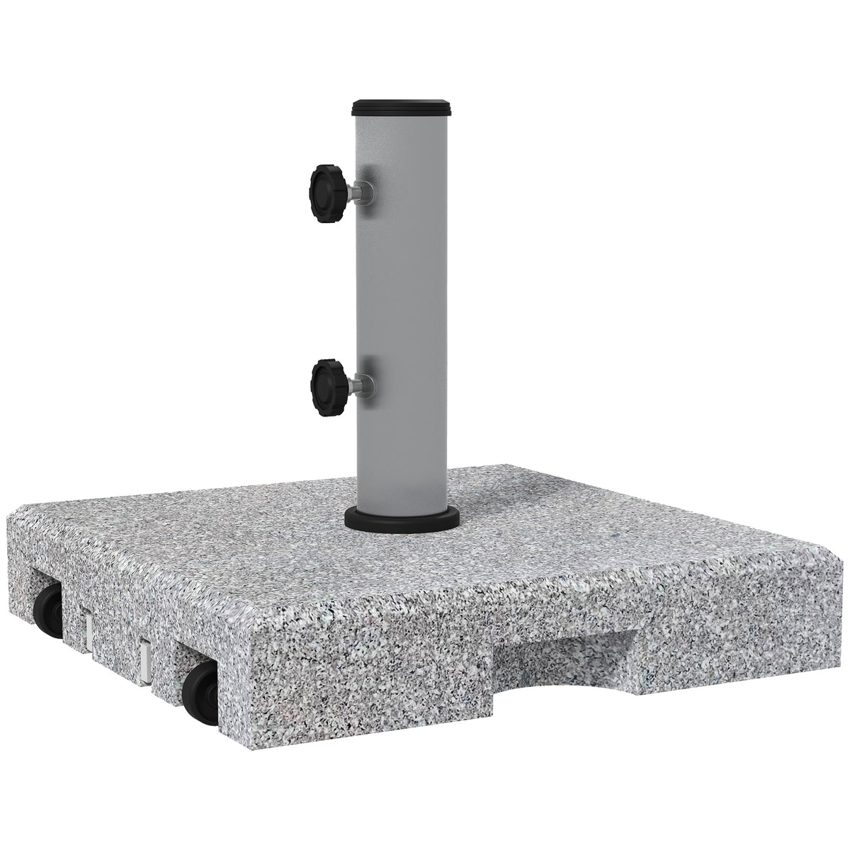 28kg Granite Grey Parasol Base with Wheels - Outdoor Umbrella Stand ...