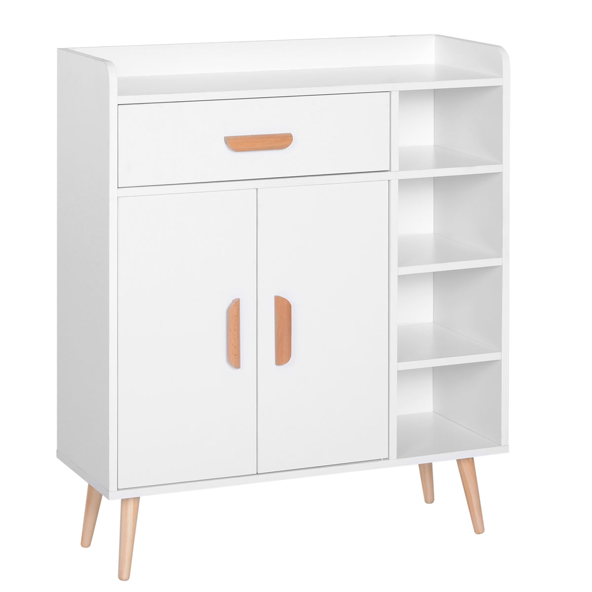 White Sideboard with Drawer - Multi-Use Storage Cabinet for Home ...