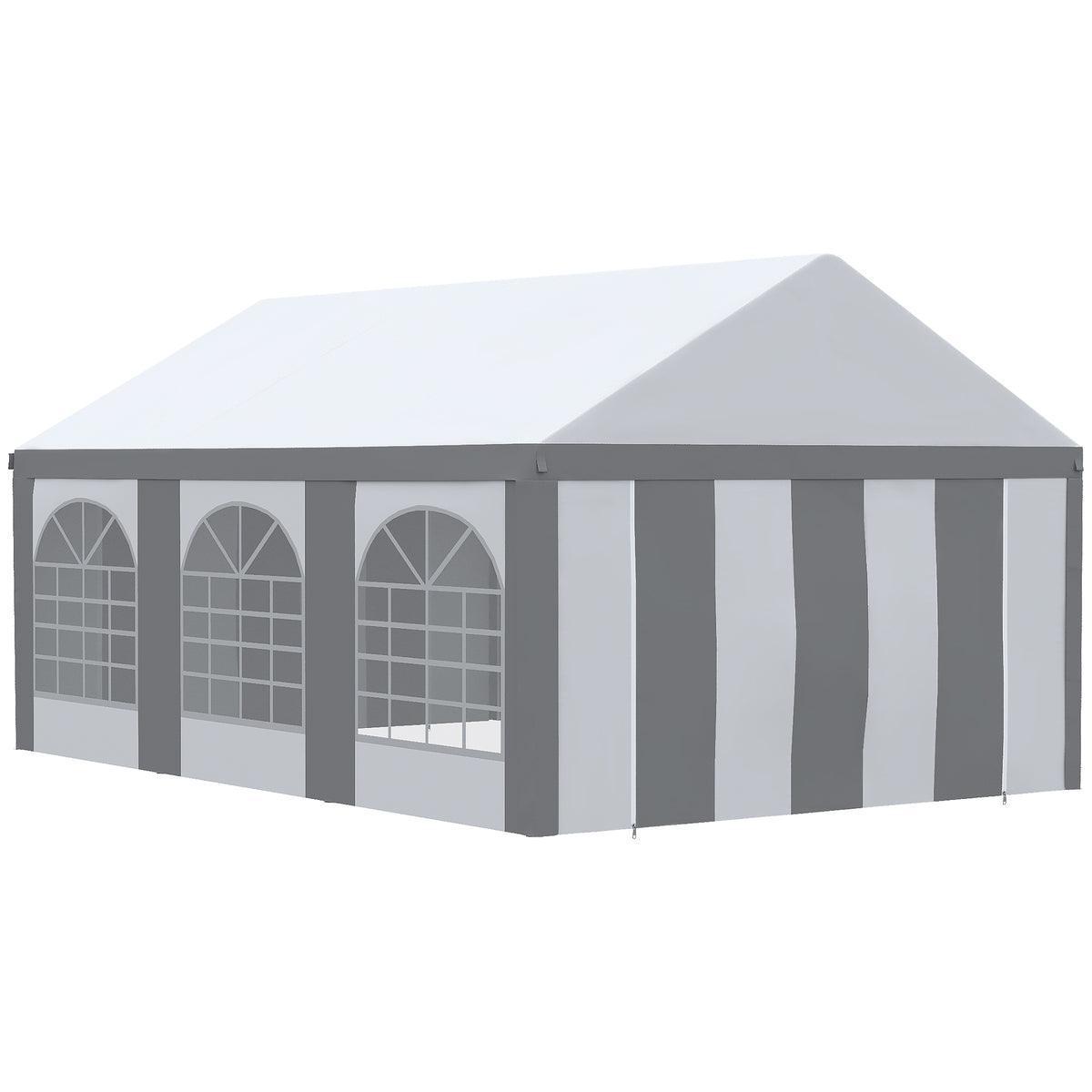 White & Grey 6x4m Galvanized Marquee with Sides for Events — Shopsta UK