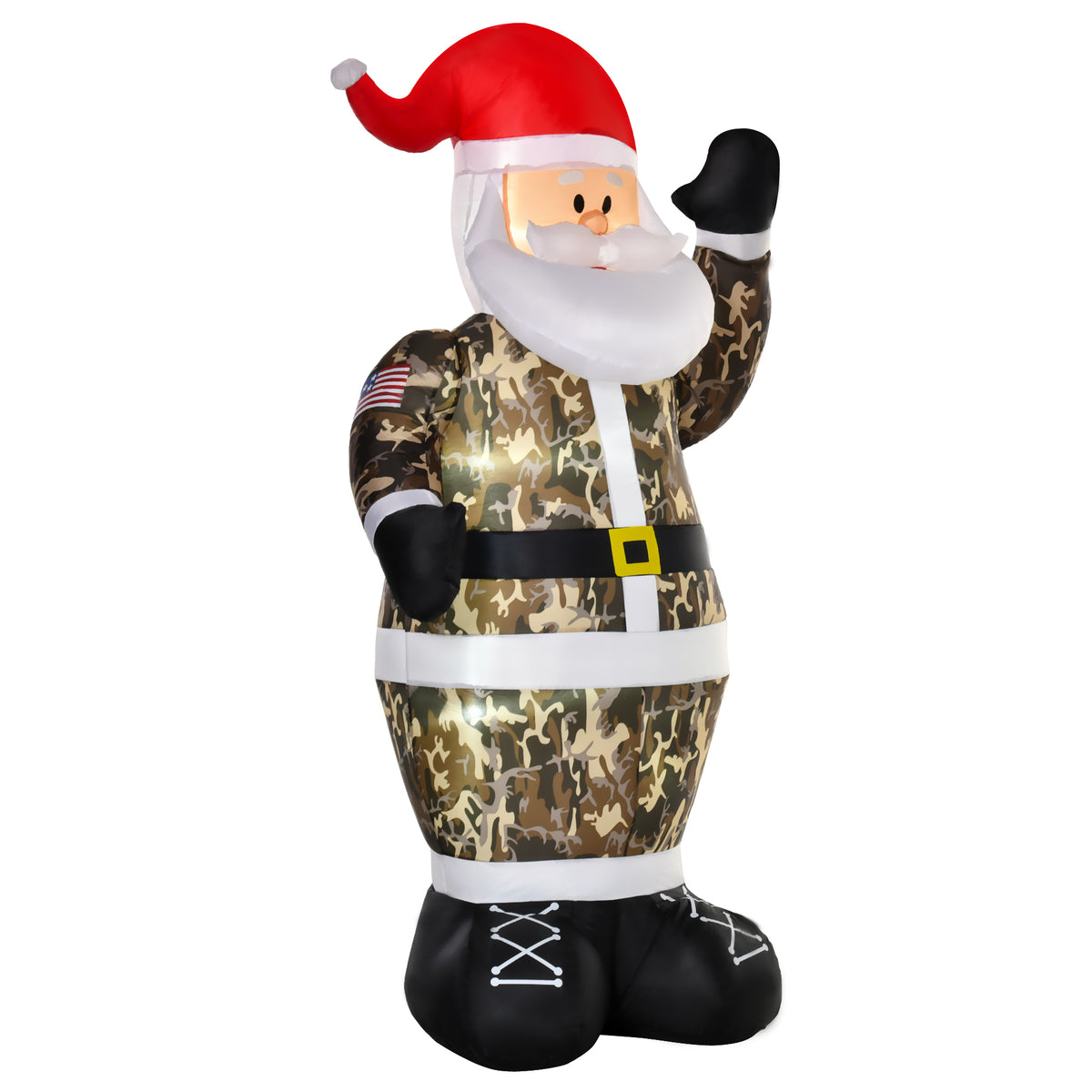 Inflatable 8ft Camo Santa Claus Outdoor Yard Decor with LED — Shopsta UK