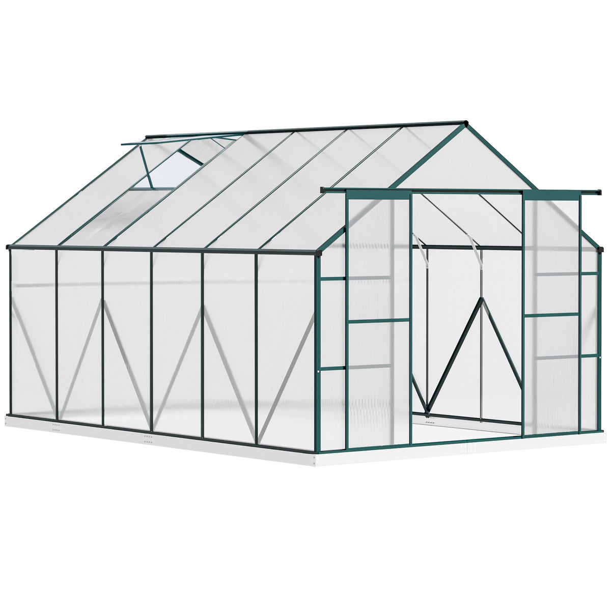 8x12 Aluminum Greenhouse Kit with Polycarbonate Panels — Shopsta UK