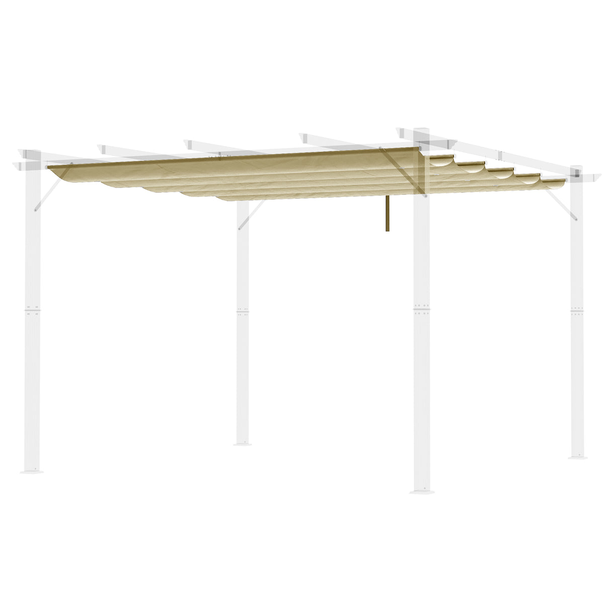 Beige 4x3m Retractable Pergola Canopy Replacement Cover — Shopsta UK