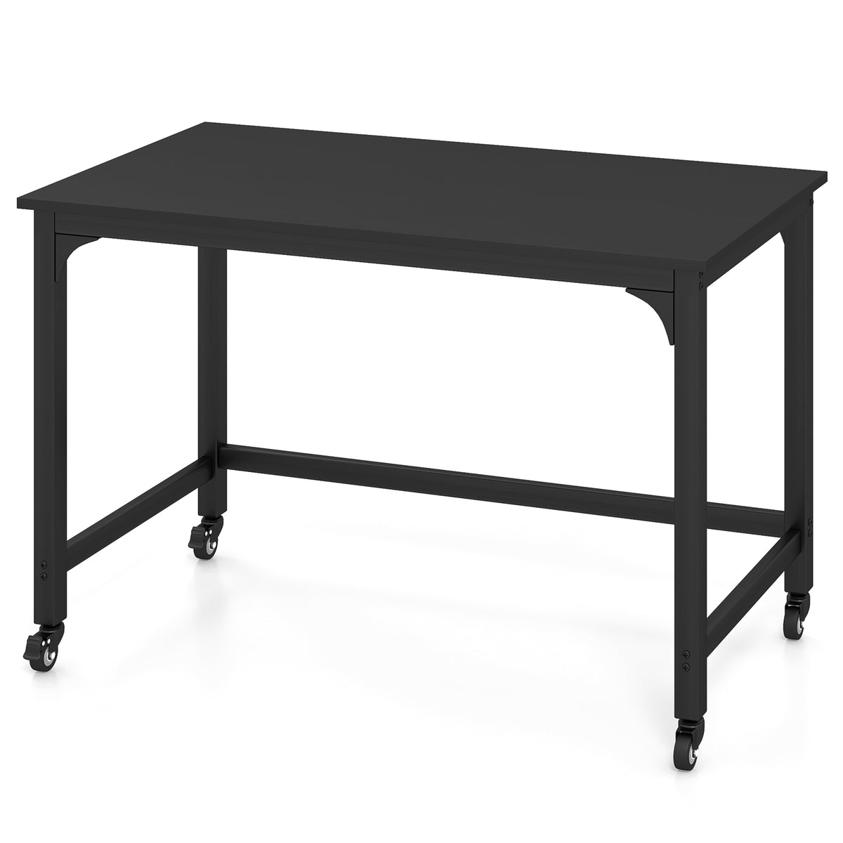 Black Rolling Computer Desk 120cm - Mobile Home Office Solution for ...