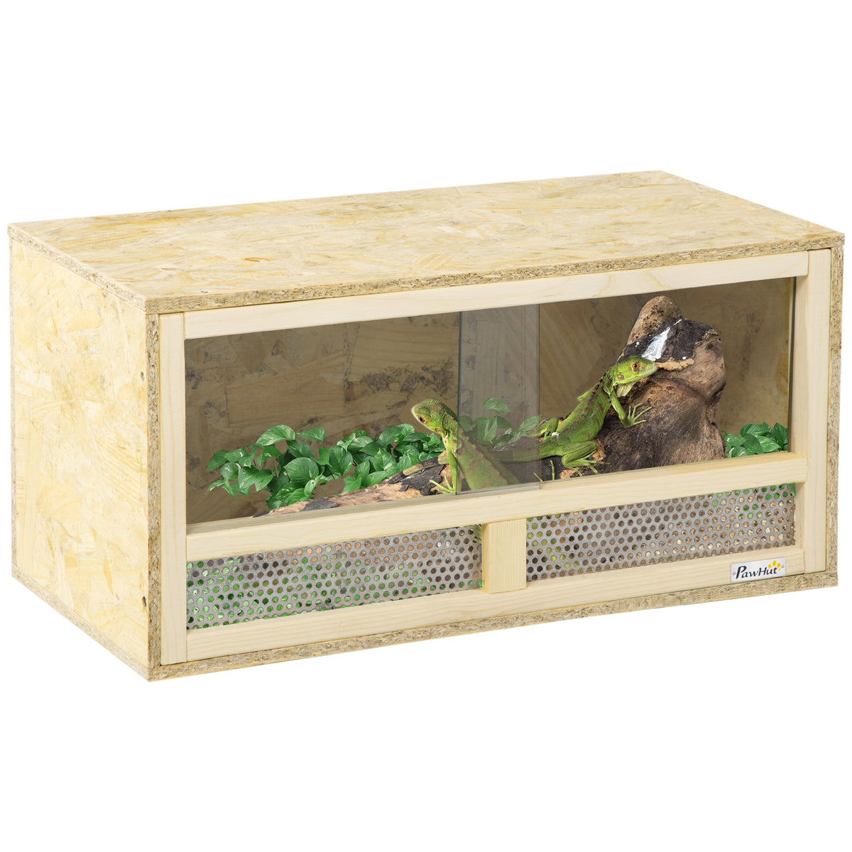 Lizard Vivarium Reptile Mesh Terrarium with Sliding Doors - Black ...