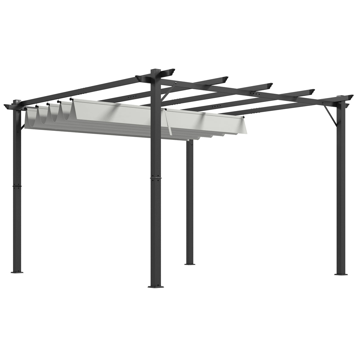 3x3m Aluminium Pergola Canopy in Light Grey for Outdoor Garden — Shopsta UK