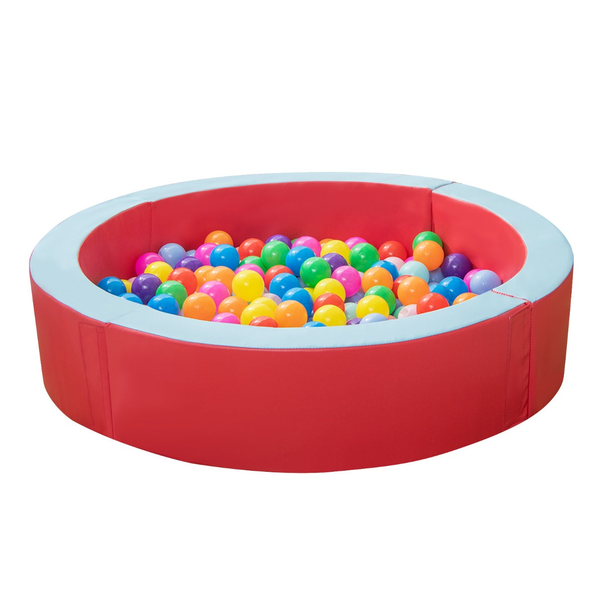 Red Foam Ball Pit with 50 Colorful Balls for Toddler Sensory Play ...