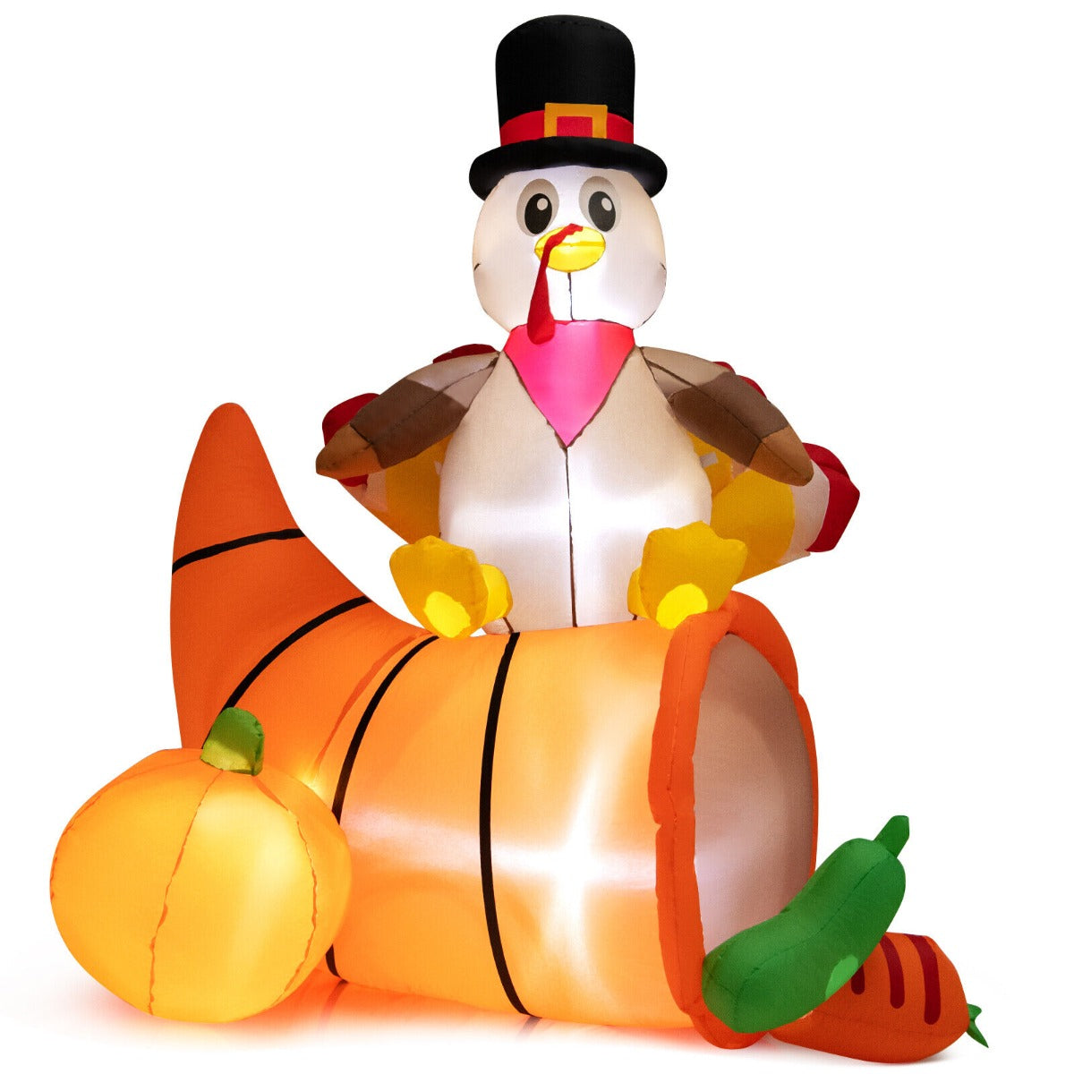 6ft Tall Inflatable Thanksgiving Turkey with LED, Outdoor Decorative ...