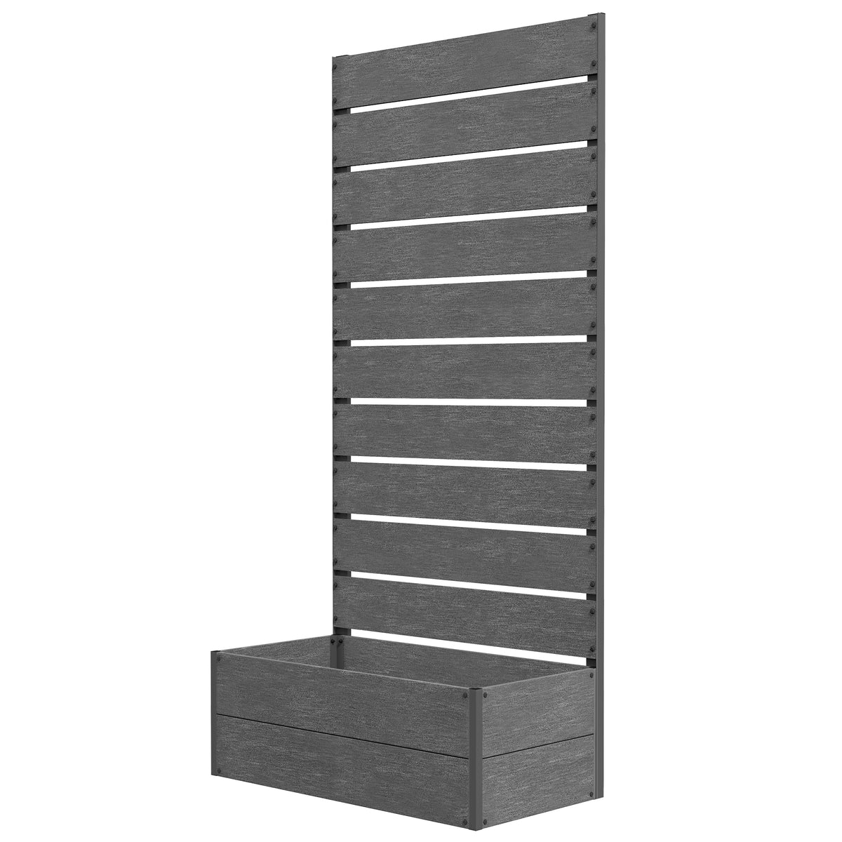 Outdoor Dark Grey Planter Box with Trellis - 72x38x150 cm — Shopsta UK
