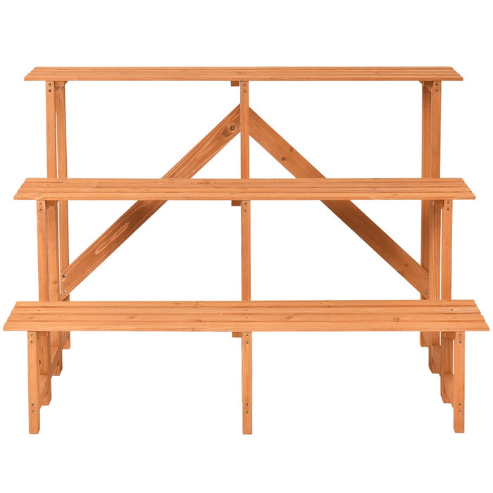 Indoor/Outdoor Ladder Step Shelving Rack - Strong Freestanding Storage ...