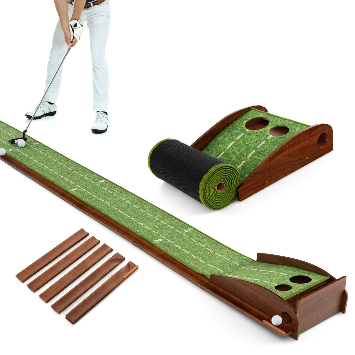 Auto-Return Golf Mat - Home & Office Putting Practice Equipment ...