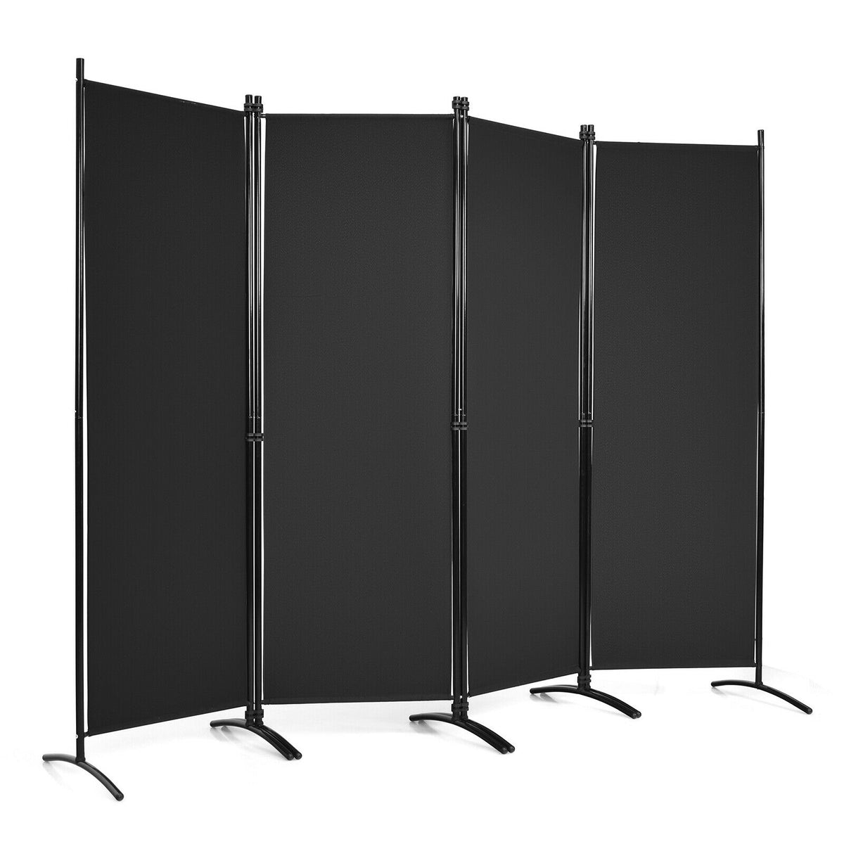 Black Home Privacy Screen 4-Panel Wall Divider - Protector Model 4P ...