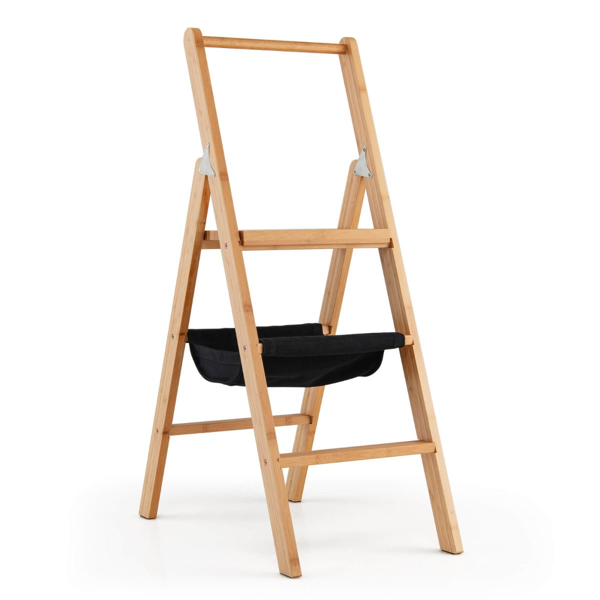 Bamboo Folding Step Stool - Durable Portable Ladder for Home Use ...