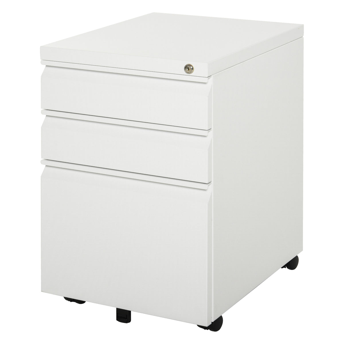 Lockable 3-Drawer File Cabinet on Wheels, Under Desk Storage - Home ...